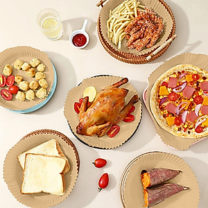 Caulcrick Exotics 100 Pcs Largest size Air Fryer Disposable Liner Instant Pot, Non-stick Parchment Paper Sheets, - Air Fryer Basket Liner – Plastic Pot Liner, Basket Liners for Air Fryer liners