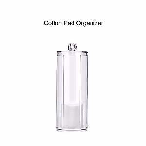 Cotton Rounds, Cotton Round Holder Transparent Round Acrylic Cotton Pad Storage Case Organizer, Puff Holder Container for Makeup Tool Cosmetic Kit