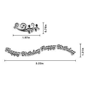 Blessing Greeting Sentences Words Clear Stamps for Card Making Decoration DIY Scrapbooking, Words Ribbon Transparent Rubber Seal Stamps for Photo Card Album Crafting Supplies.