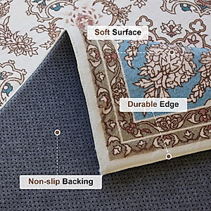 XYORAINN Area Rug Living Room Rugs - 8x10 Abstract Rug Large Rugs for Living Room Dining Room Ultra-Thin, Non-Slip Modern Bedroom Rug Large Carpet Non-Shedding Accent Rug for Office Classroom(Blue)