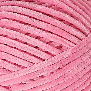 2 Skein La Mia Mellow Velvet Chenille Yarn for Knitting and Crocheting Baby Clothes, Blankets and Accessories, 100% Polyester, 100 gr (3.5 oz) / 115 m (125 Yards), Super Bulky, Pink - 914