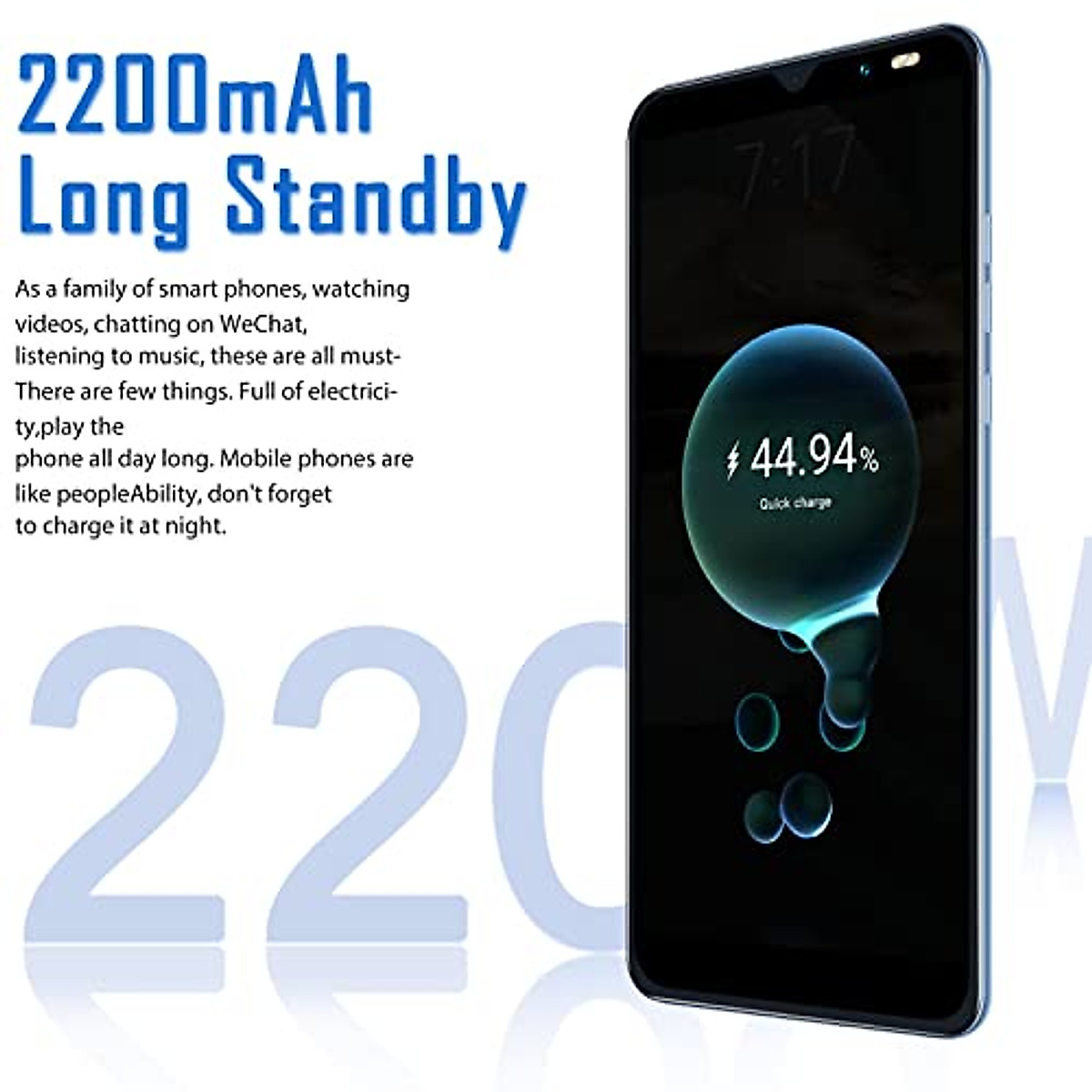 Smartphone, Rino9 Pro Android 4.4.2, 512MB 4GB Dual SIM Phone Finger Face ID 2200mAh 5.45 Inch Celular, 0.3MP Front HD Camera, 2MP Rear Camera, Gift for Friends Family (Gray)