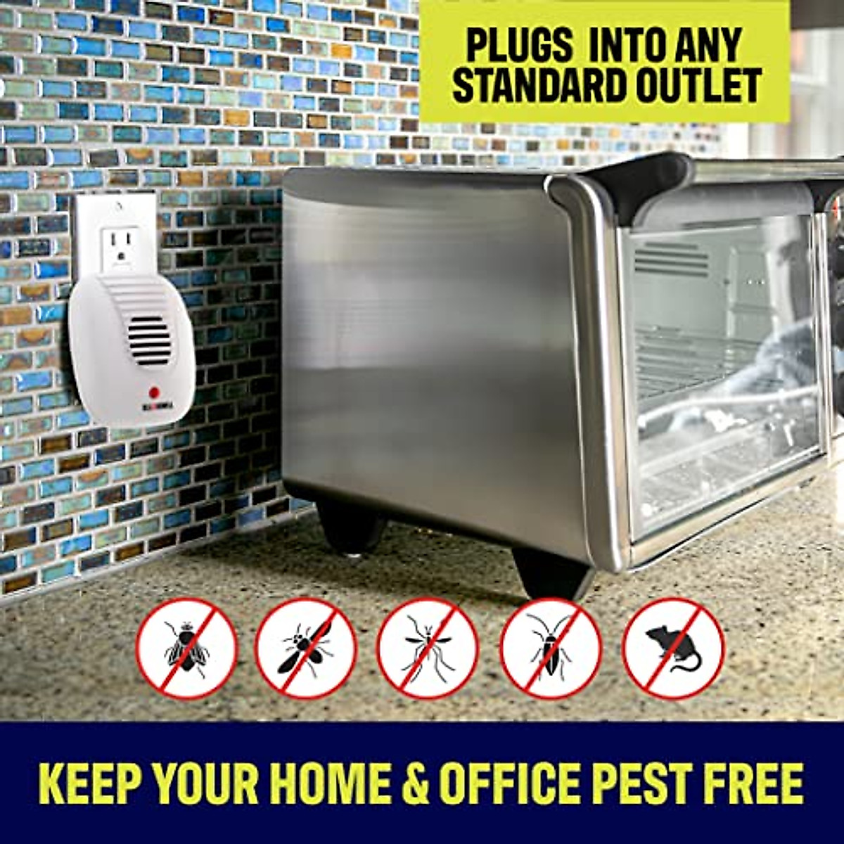 Bell + Howell Ultrasonic Pest Repeller Home Kit (Pack of 4), Ultrasonic Pest Repeller, Pest Repellent for Home, Bedroom, Office, Kitchen, Warehouse, Hotel, Safe for Human and Pet