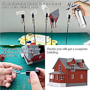 4pcs N Scale Model Blank Buildlings Kit Unassembled Houses for Model Train Layout JZ01JJ (N Scale-4 Units)