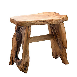 TJ Global Natural Edge Cedar Wood Tree Stump Indoor/Outdoor Stool, Garden Bench, Night Stand, End Table, Plant Stand - L20 x W11 x H17