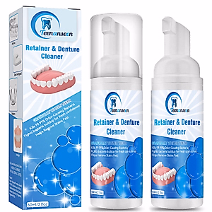Aligner Cleaner, Denture Cleaner and Whitener Paste Foam Perfect for Sports Mouth Guard and Denture, Fast-Acting Alternative to Retainer Cleaner Tablets, Whitens Teeth and Fights Bad Breath 2 Pack