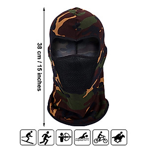 6 Pcs Winter Ski Mask Balaclava Full Face Mask Summer UV Sun Protection Face Cover Dust Windproof Breathable Shiesty Mask(Large,Dark Camouflage Colors)