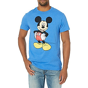 Disney mens Classic Mickey Mouse Full Size Graphic Short Sleeve T-shirt T Shirt, Royal Blue Heather, X-Large US