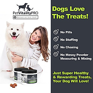 PetVitalityPRO Probiotics for Dogs with Natural Digestive Enzymes ● 4 Bill CFUs/2 Soft Chews ● Dog Diarrhea Upset Stomach Yeast Gas Bad Breath Immunity Allergies Skin Itching Hot Spots ● 60 Count