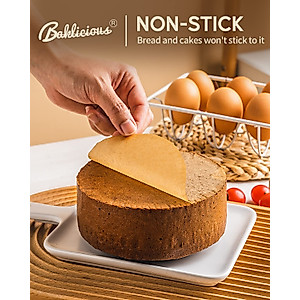 Baklicious 250Pcs 8 Inch Parchment Paper Rounds. Non Stick Round Parchment Paper, Baking Parchment Circles for Cake Baking, Patty Separating, Tortilla Wrapping