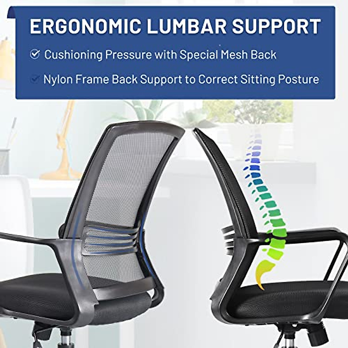 Tall Office Chair, Drafting Chair, Counter Height Office Chairs, High Adjustable Standing Desk Chair, Ergonomic Mesh Computer Task Chair with Armrests and Adjustable Foot-Ring for Bar Height Desk