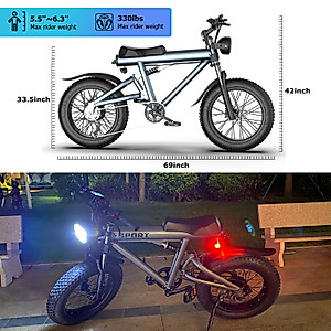 PJIBO Electric Bike for Adults 31MPH Ebike,1200W Electric Dirt Bike Long-Lasting 48V 20AH Removable Battery,20" x4.0 Fat Tire Electric Bicycle