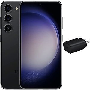 SAMSUNG Galaxy S23 5G (128GB, 8GB) 6.1" AMOLED 2X, 50MP Camera, Global Volte (Fully Unlocked for AT&T, Verizon, T-Mobile, Global) S911U (w/ 25W Super Fast Charger, Phantom Black) (Renewed)