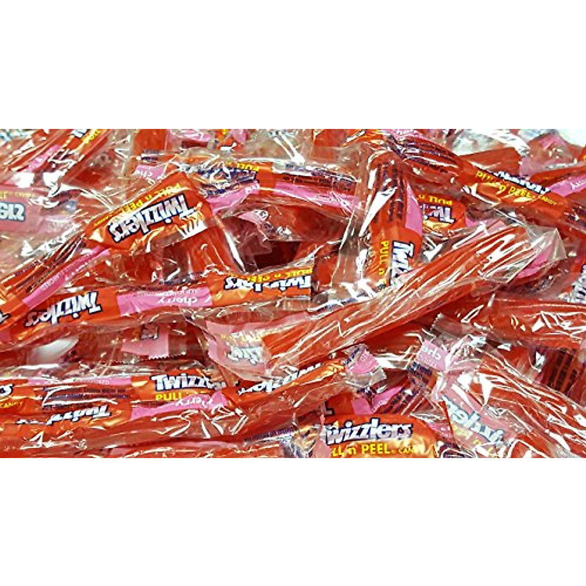 TWIZZLER Cherry Pull N' Peel Licorice, Red Single Twist Candy, Wrapped, 2 Pounds Single Twist Pack