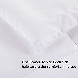 COHOME Twin XL 2100 Series Cooling Down Alternative Comforter - Quilted Duvet Insert with Corner Tabs All-Season - Soft Luxury Hotel Comforter - Reversible - Machine Washable - White