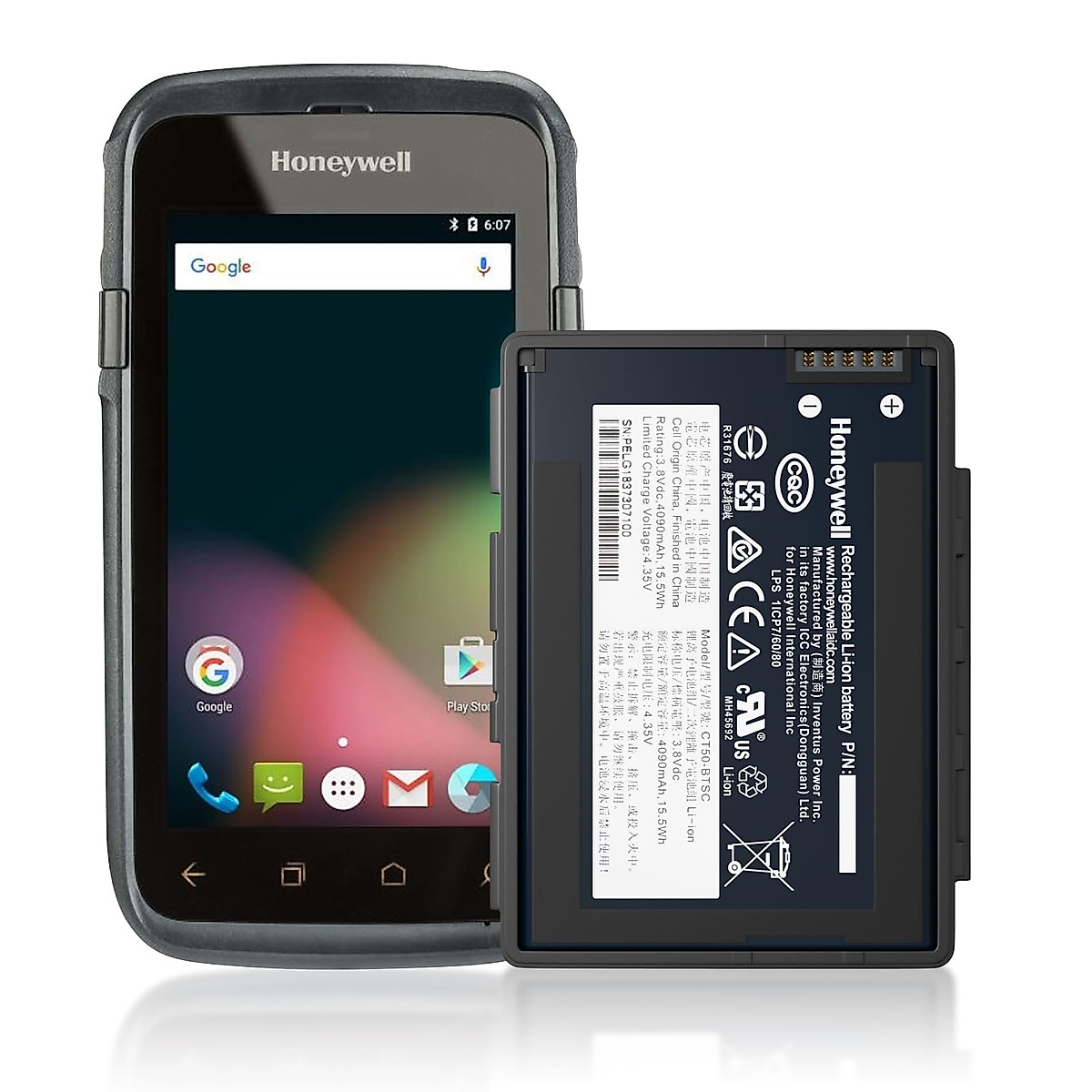 Replacement Battery for Honeywell for Dolphin CT50 CT50h CT51 CT60 CT65 Handheld Barcode Scanner CT50-BTSC / 318-055-001/318-055-002/318-055-005