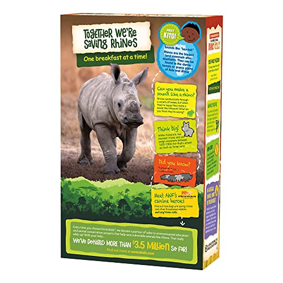 EnviroKidz Rhino Rolls Organic Cinnamon Bun Cereal,9.5 Ounce,Gluten Free,Non-GMO,EnviroKidz by Nature's Path