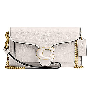 Coach Polished Pebble Tabby Wristlet, Chalk, One Size
