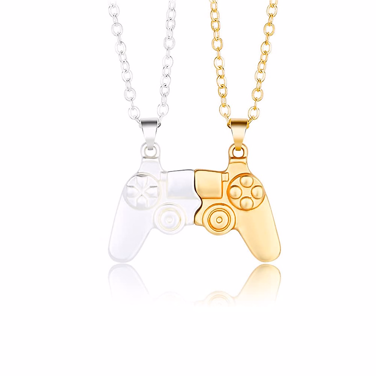 COLORFUL BLING Mutual Attraction Game Controller Necklace for Couple Matching Console Handle Pendant for Best Friends Friendship Valentine's Gifts Him and Her Lovers BFF Jewelry-g&s big