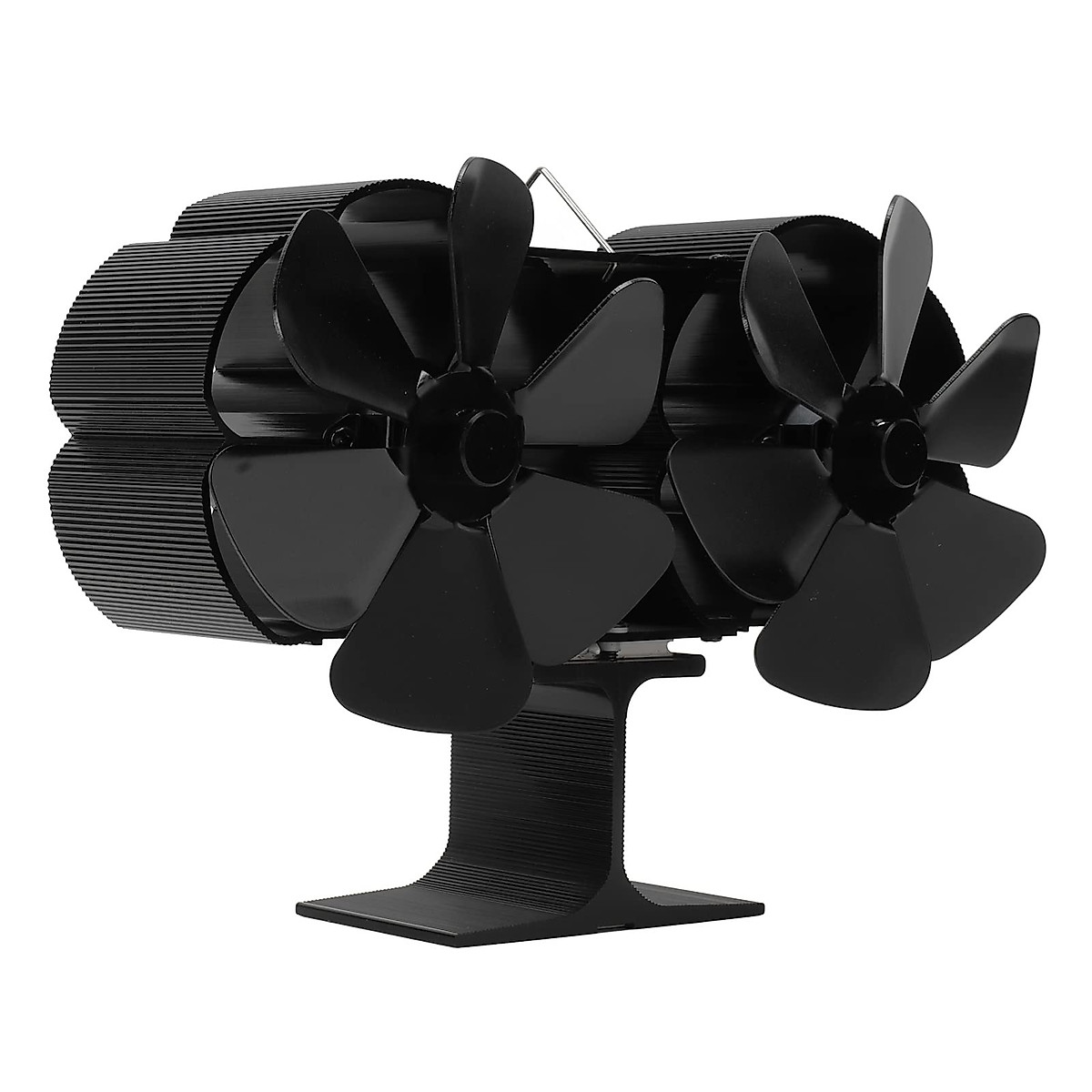 Topyond Wood Stove Fan, Dual Heads Powered Fireplace Fan with 6 Blades, Silent Operation, Heat Powered Stove Fan for Wood Burner and Log Fireplace
