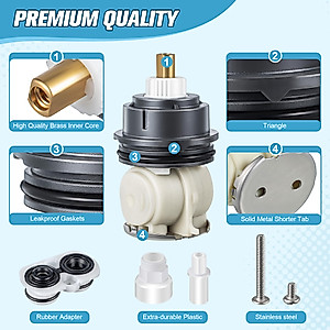 Enhon 2 Pack Shower Cartridge Replacement, RP46463 Cartridge Replacement Compatible with Delta Monitor 17 Series (2006 - Present) Dual Function Shower Faucet Valve, Including Seat and Spring Adapter