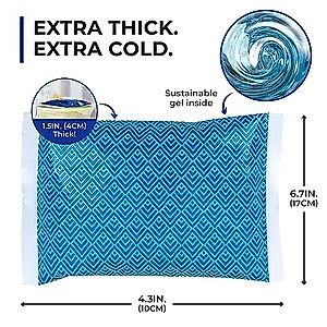 Thrive Ice Packs for Lunch Bags (4-Pack) - Reusable Soft Gel for Camping, Beach, Picnics, Injuries, and Cooler