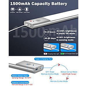 LAJOSO 64 LED Under Cabinet Lights Motion Sensor, 3 Color Kitchen Counter Lighting Wireless, Rechargeable Closet Lights Remote, Dimmable Night Light for Shelf Pantry Stair Hallway 3Pack