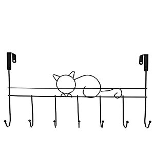 Cabilock Organizer Scarf for Glass Free Rack Back with Coat Hook Coats Duty Hanger Decorative Cat Clothing Metal Hooks Black Bathroom Bath Hats Office Key Iron Kitchen Bag Towel Holders