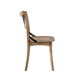 Acme Furniture Set of 2 Side Chairs with X-Shape Back, Rustic Oak