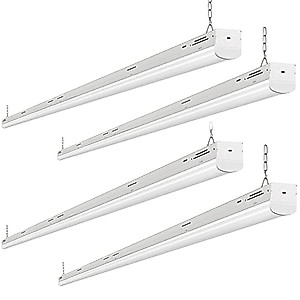 hykolity 8FT LED Shop Light, 65/75/90W LED Strip Light, [6-lamp F32T8 Fluorescent Equiv.] 3500K/4000K/5000K CCT Selectable, 130lm/W Commercial Grade LED Strip Light Fixture for Warehouse -4 Pack