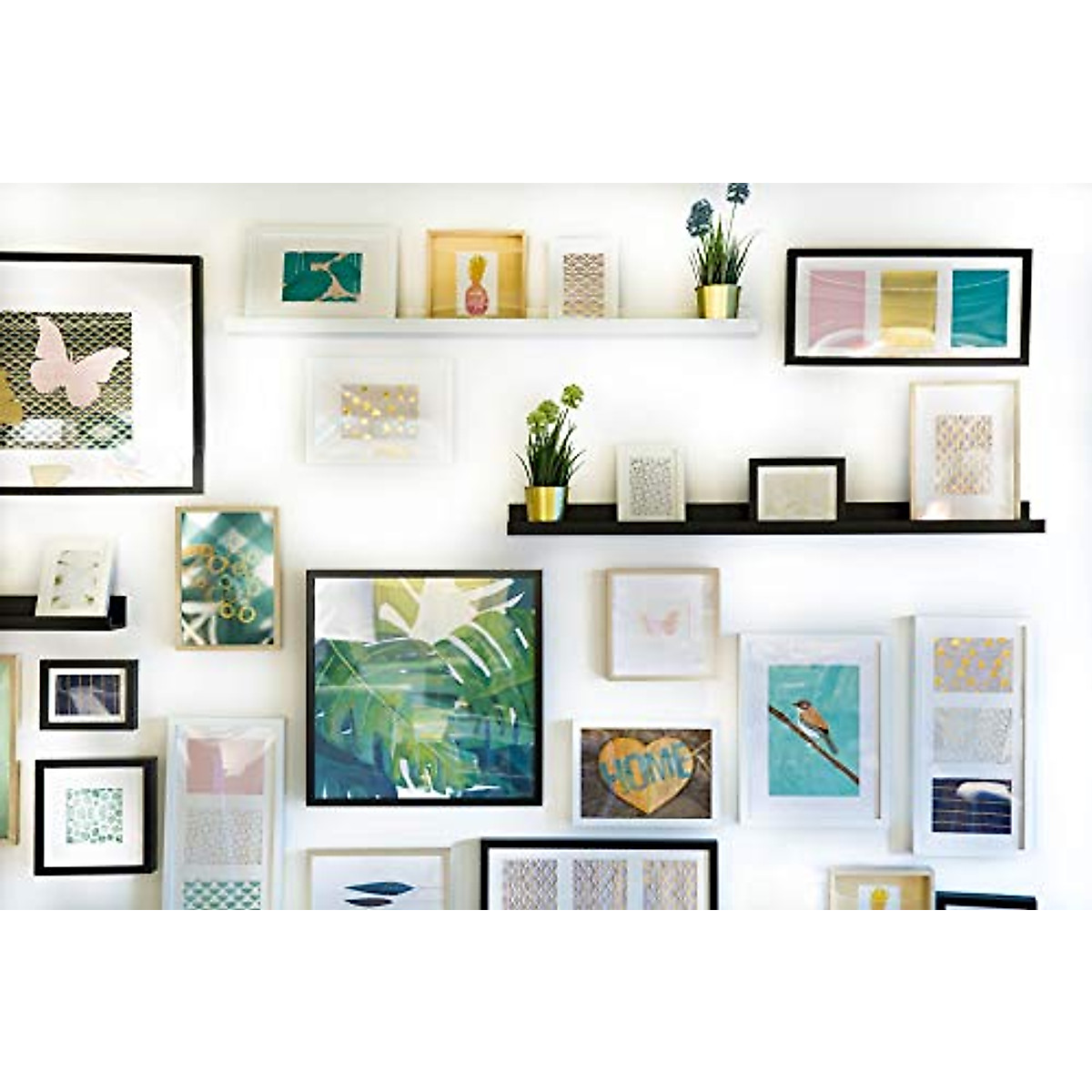 41x41 Black Picture Frames - Ready to Hang Solid Pine Wood Poster Frame - Photo Frame Polished Glass Front Clear Plexiglass Display Photograph - Hanging Hardware Included - Home wall Decor - 41 x 41