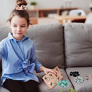 8 Pieces Pug Dog Hair Scrunchies with Funny Pug Dogs Makeup Bag and 50 Pieces Kawaii Pug Dog Stickers, Cotton Rounds Elastic Hair Bands Girls Hair Accessories and Cosmetic Bags Organizer for Girls