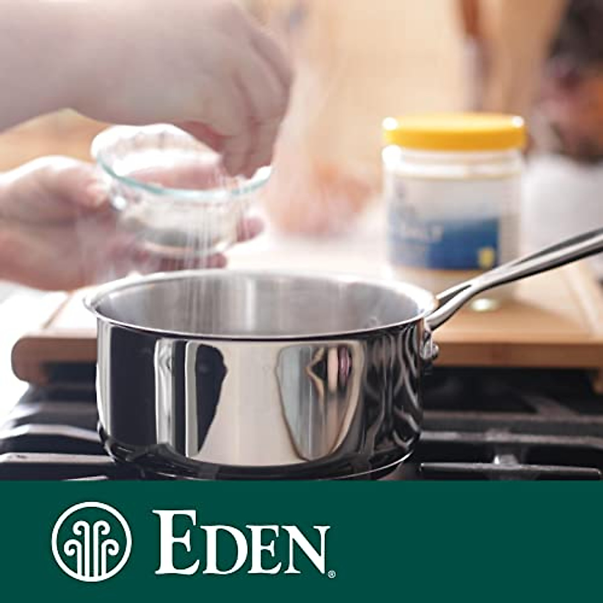 Eden Sea Salt, Hand Harvested French Celtic, Stone Ground (Fine), Trace Minerals, Unrefined, Glass Jar, 14 oz