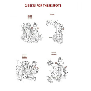 CD Player Belt Kit (1x Door Belt + 2x Drive Belts) For Sony CDP-CX300 CDP-CX335 CDP-CX350 CDP-CX355 CDP-CX400 CDP-CX450 CDP-CX455 CDP-CX691 CDP-M333ES CDP-M555ES DVP-CX995V