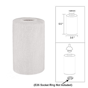 Eumyviv Frosted Glass Lamp Shade with Crackle Finish, 2 Pack Cylinder Glass Light Cover Replacement with 1-5/8-inch Fitter Opening for Wall Sconce Chandelier A00027