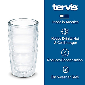 Tervis Navy Logo Made in USA Double Walled Insulated Tumbler Travel Cup Keeps Drinks Cold & Hot, 10oz Wavy, Classic