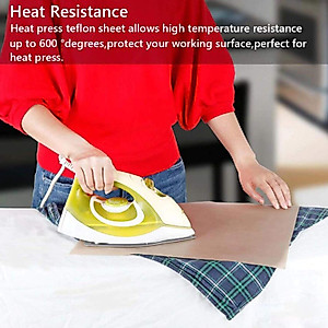 3 Pack PTFE Teflon Sheet for Heat Press Transfer Sheet 16" x 12" Non Stick Heat Transfer Paper Washable Reusable Heat Resistant Baking Sheets Craft Mat (Brown)