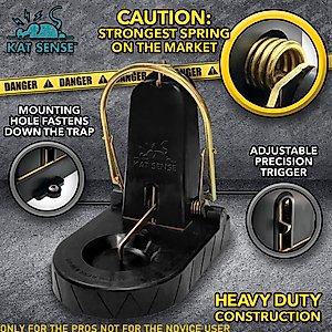 Kat Sense XXL Large Rat Traps, Not All Rodent Traps are Created Equal & This Heavy-Duty Spring Trap Will Prove It - Reusable Pest Control Trap for Rats, Squirrels, and Chipmunks 2 Pack