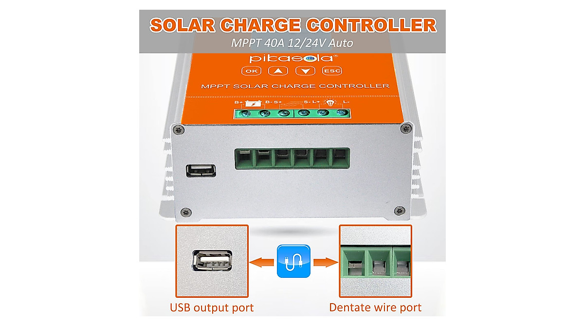 Pikasola 40A MPPT Solar Charge Controller for Efficient Solar Power