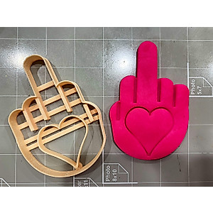 Middle Finger with Heart Imprint Cookie Cutter