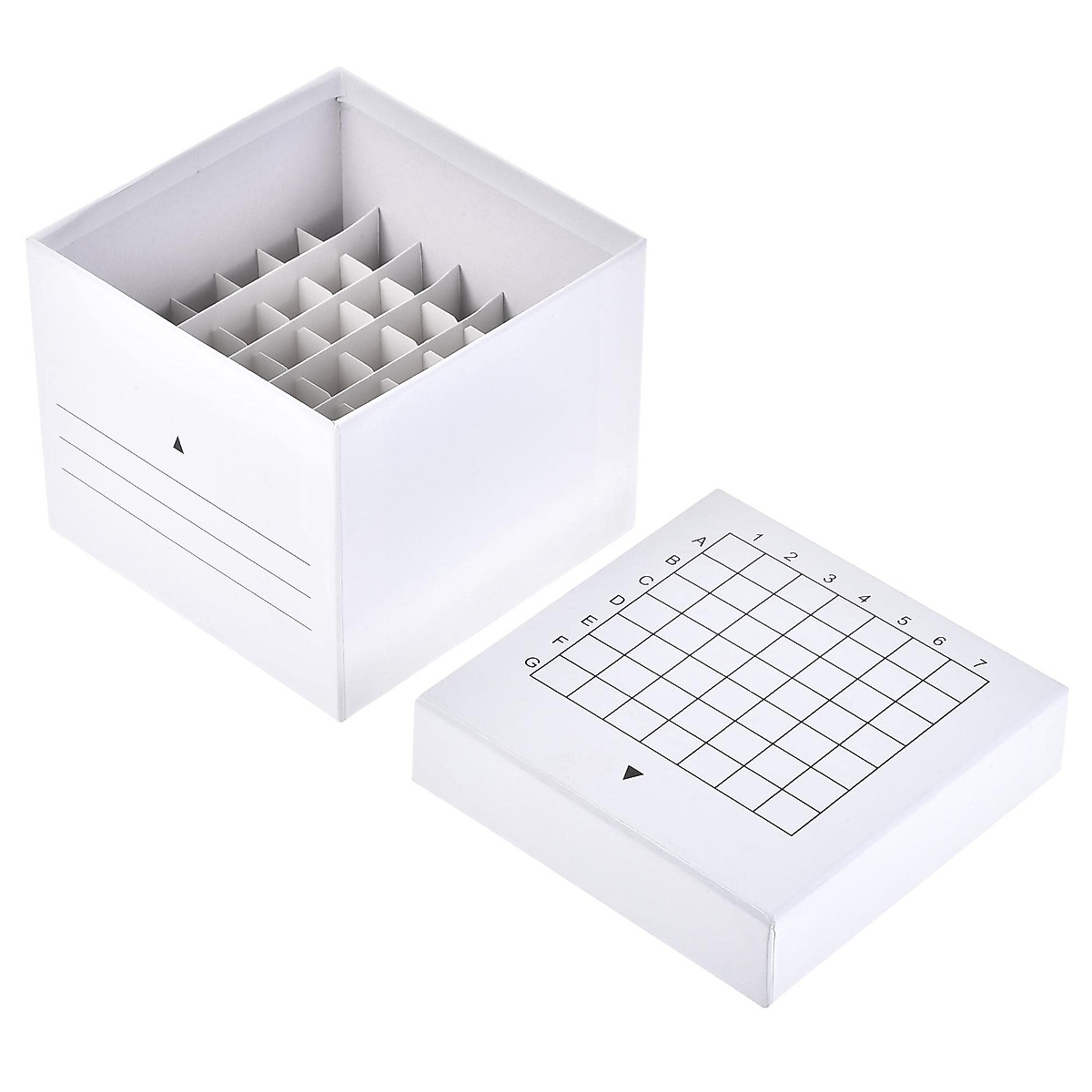 uxcell Centrifuge Tube Freezer Storage Box 49-Well Cardboard Holder White for 10ml 18mm Dia Micro Centrifuge Tubes