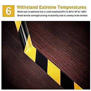 Waterproof Reflective Safety Tape Roll 2"X150' Yellow Black Striped Floor Marking Tape Hazard Caution Warning Tape Auto Truck Self-adhesive Safety Sticker Strips for Wall Factory Trailer Vehicle