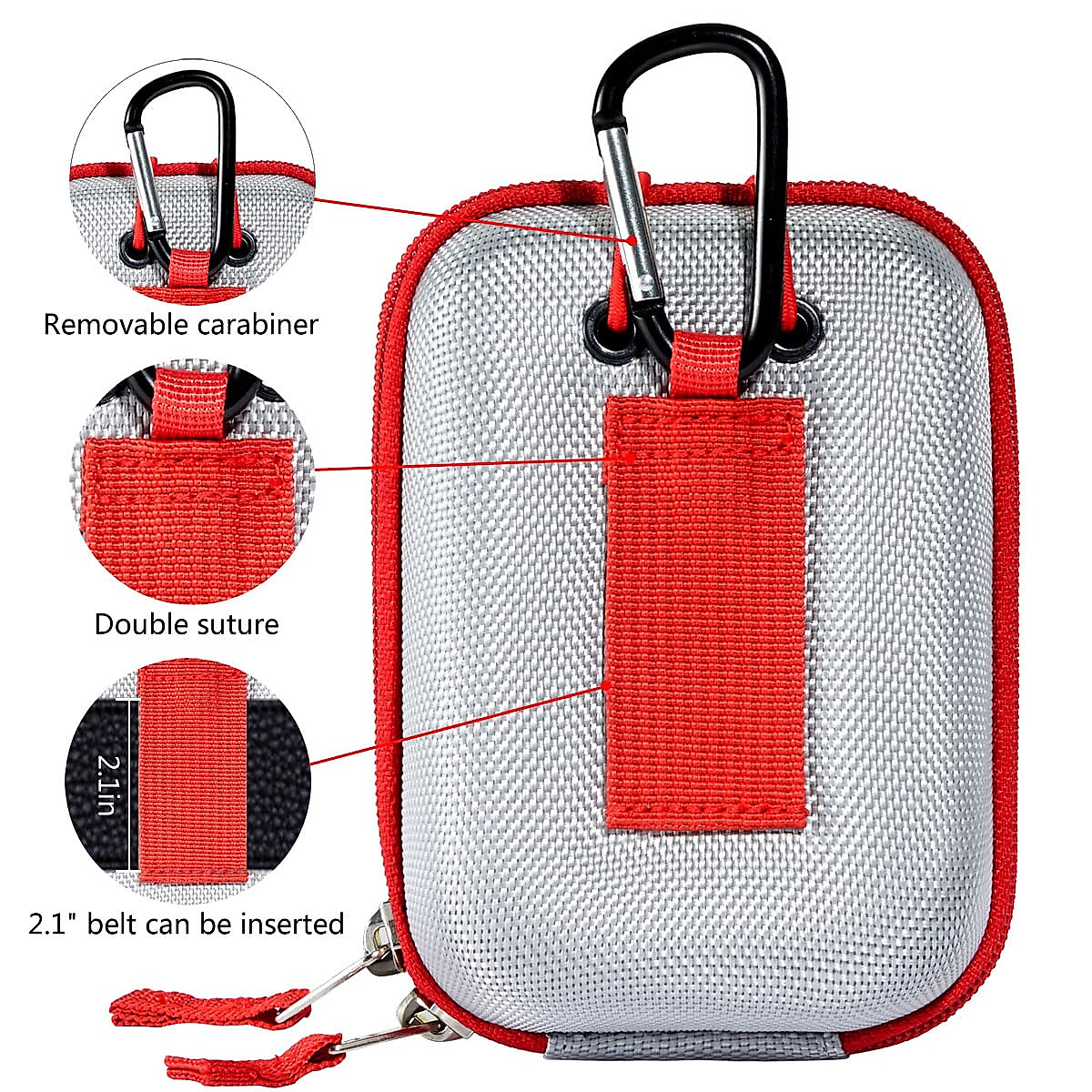 JAWEGOLF Golf Rangefinder Hard Shell Carry Case Box EVA Bag Compatible with Callaway 300 Pro & Bushnell V6 V5 V4 V3 V2 Pro X2 Pro XE Or Others Rangefinder (Silver)