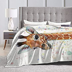 Giraffe Soft Throw Blankets Flannel All Season Warm Giraffe Art Large Blanket for Sofa Living Room Small Bed Blanket 50"X40"