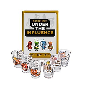 Extremely Under The Influence + Shot Glass Bundle (Expansion Pack and 6 Shot Glasses)