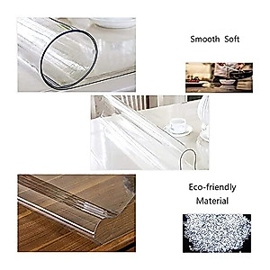 Clear PVC Desk Chair Mat 2mm Rectangle Plastic Vinyl Floor Carpet for Kitchen for Hard Floor, Transparent Nonslip Wear Resistant Desk Mat for Office Hallway Kitchen,30/40/50/60/70cm Wide for Office &