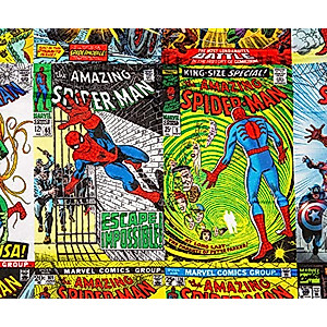 Marvel Spider-Man 60th Anniversary Special Edition Fleece Throw Blanket With Blue Sherpa Backing | Plush Soft Polyester Cover For Sofa and Bed, Cozy Home Decor, Luxury Room Essentials | 72 x 67 Inches