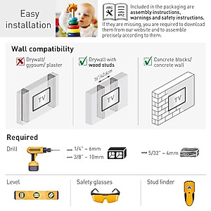 Barkan 40" Long White TV Wall Mount, 13 - 80 inch Dual Arm Full Motion Articulating - 4 Movement Flat / Curved Screen Bracket, Holds up to 110lbs, Extra Stable, Fits LED OLED LCD