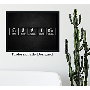 Inspire Periodic Table of Elements Print, 14"x11" Unframed Inspirational Science Poster, Chemistry Art Ideal for Science Lab, Classroom or Home Decor