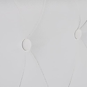 Makastle Artificial Leather Chesterfield Sofa with Studded Decorate and Curved Arms, Wooden Frame 3-Seater Couch Modern Thickly Padded Seat Furniture 78.9" x 30" x 27.6"